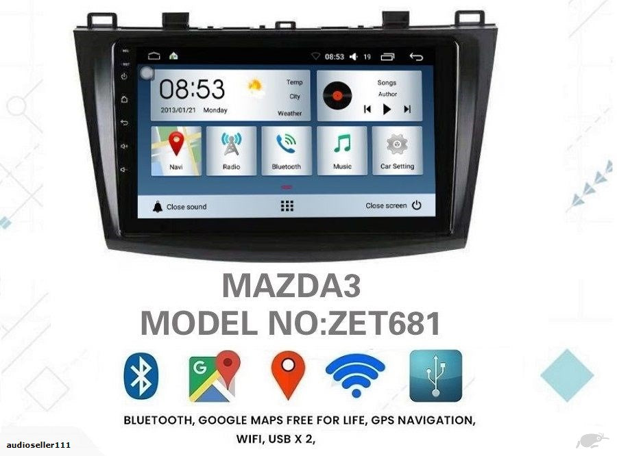 MAZDA3 AXELA 2010 - 2013 OEM LARGE SCREEN GPS NAV ANDROID STEREO - BLU ...