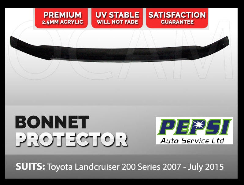 Bonnet Protector BUG GUARD WIND DEFLECTOR Smoked for Toyota Land cruis ...