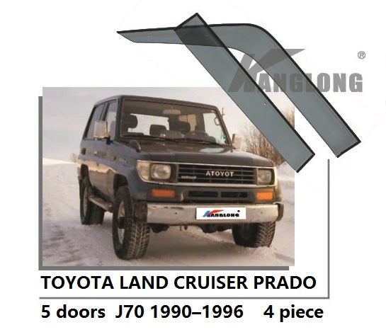 Door Visor / Weather Shield / Monsoon Guard for TOYOTA PRADO 70 series ...