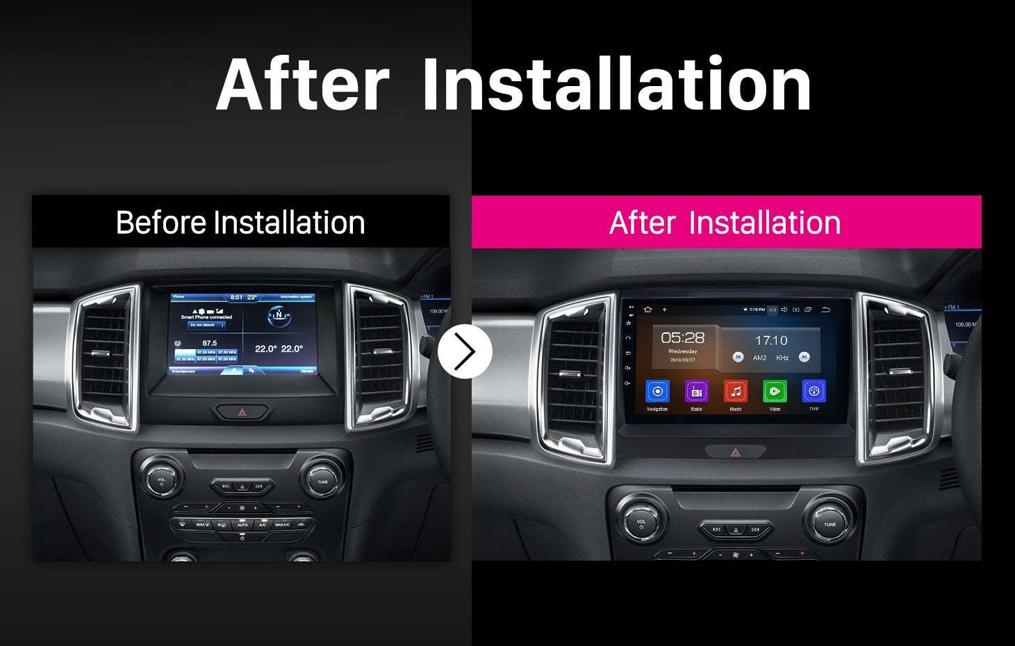 PHILIPS Wireless Carplay / Android Auto - Ford Ranger PX2 2016+ 9 Inch ...